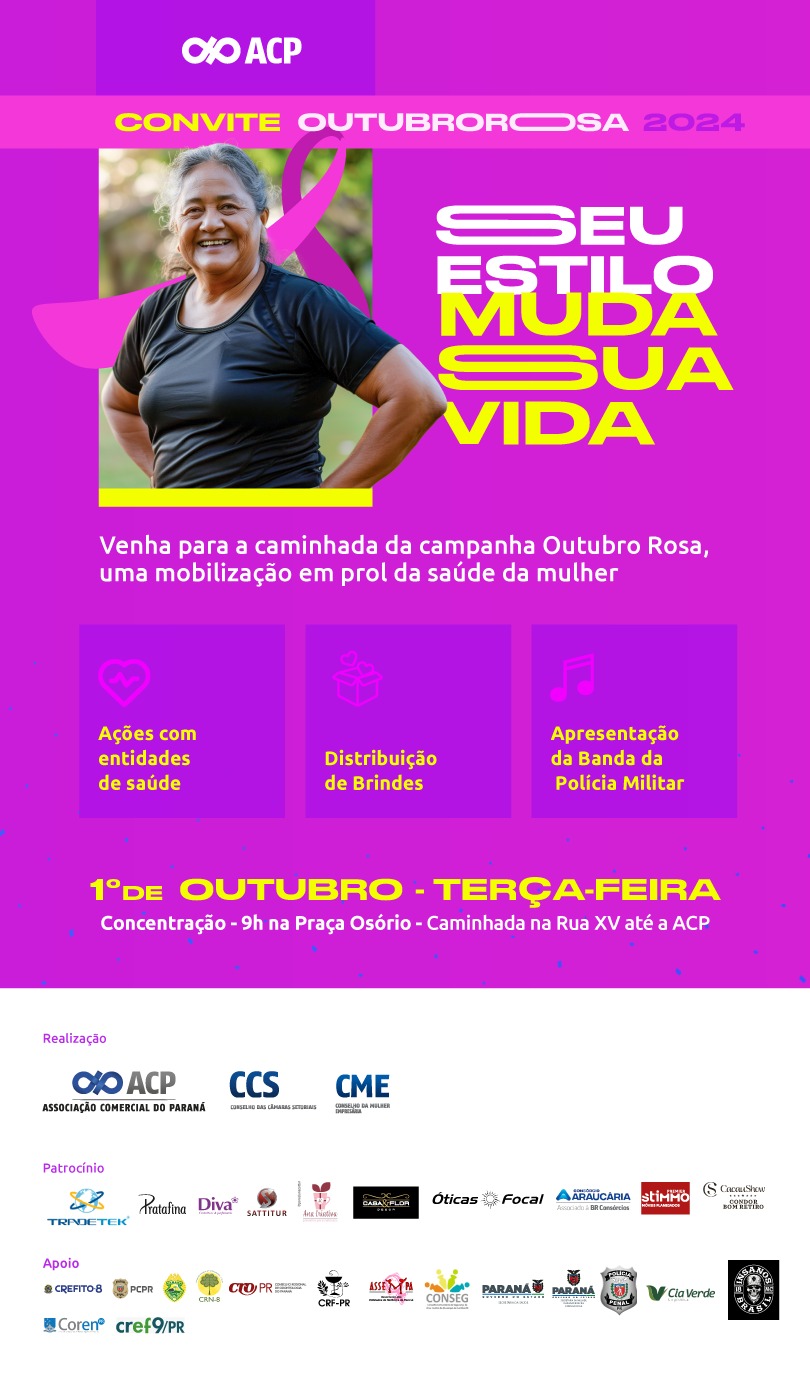 ACP lança Campanha Outubro Rosa 2024 com caminhada e atividades na Rua ...